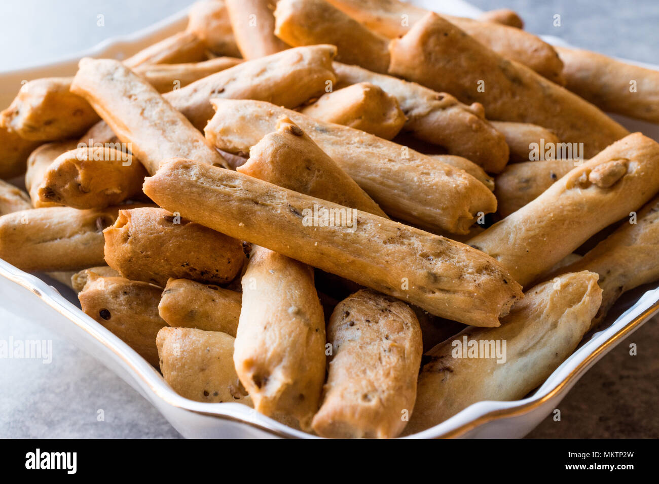 Turkish Pastry Crispy Stick Crackers with Anise Flavor. Traditional ...