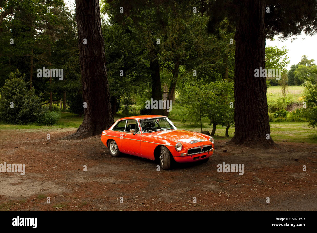 A 1970s MGB GT that is partway through a restoration project Stock ...
