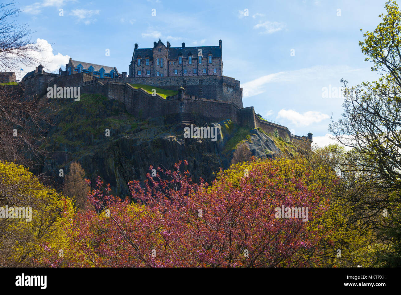 Edinburgh castle seen from Princess Street Edinburgh Scotland Stock ...