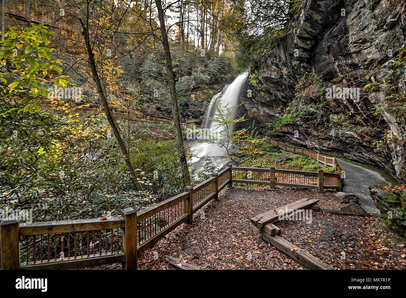 North carolina walk behind waterfall hi-res stock photography and ...