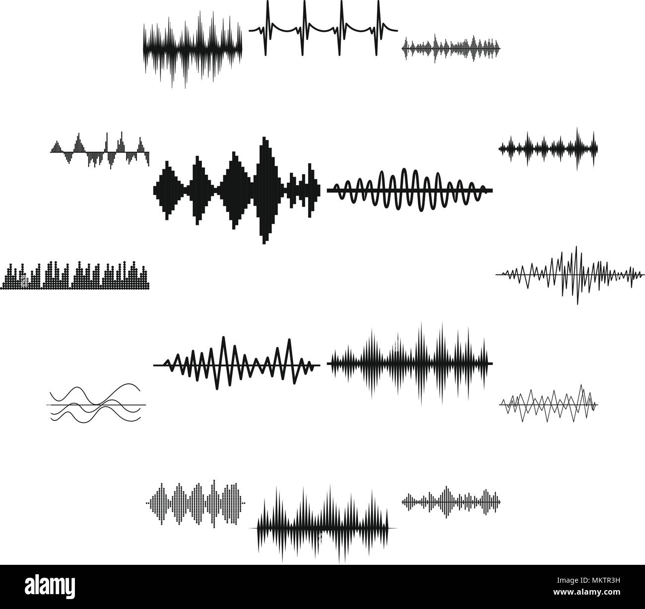 Sound wave icons set, simple style Stock Vector Image & Art - Alamy