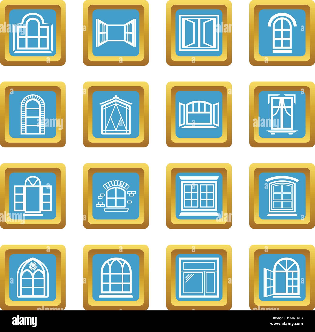 Window design icons set sapphirine square vector Stock Vector Image ...