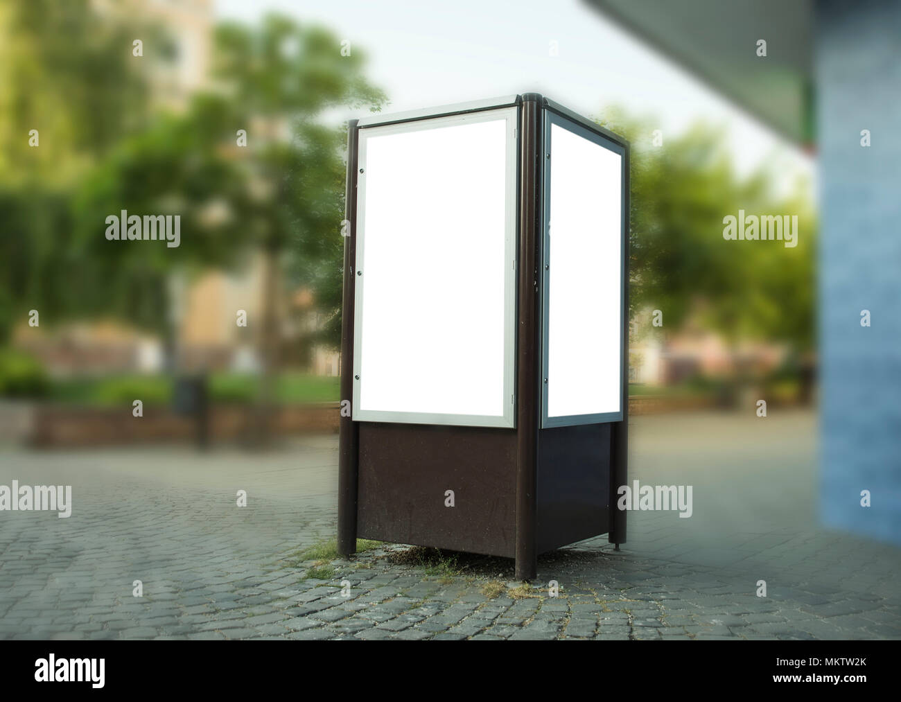 Blank commercial board in the town for advertisement Stock Photo - Alamy