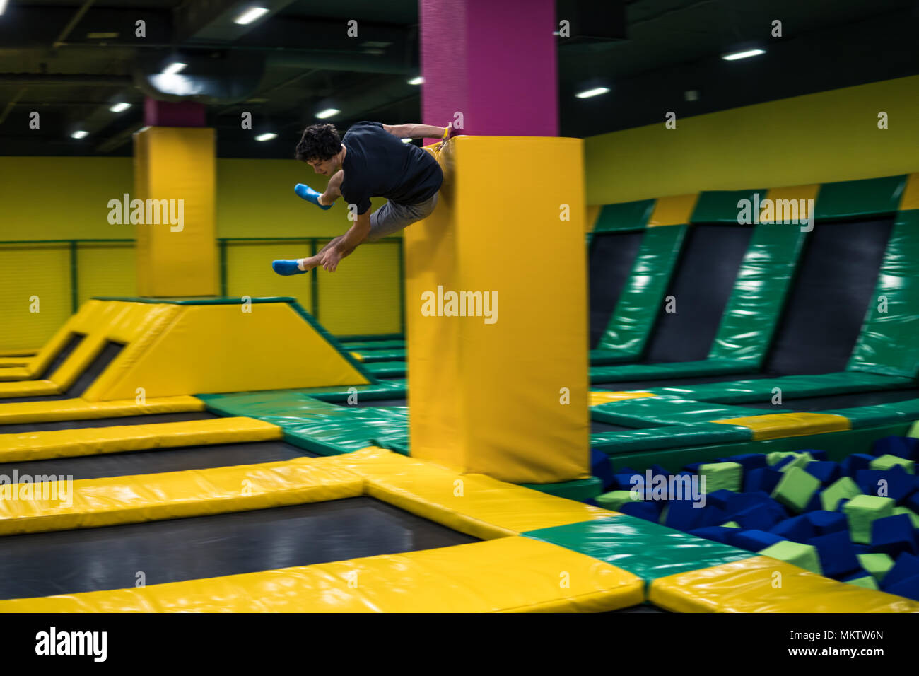 Trampoline Gymnast Male Tumbling High Resolution Stock Photography and ...