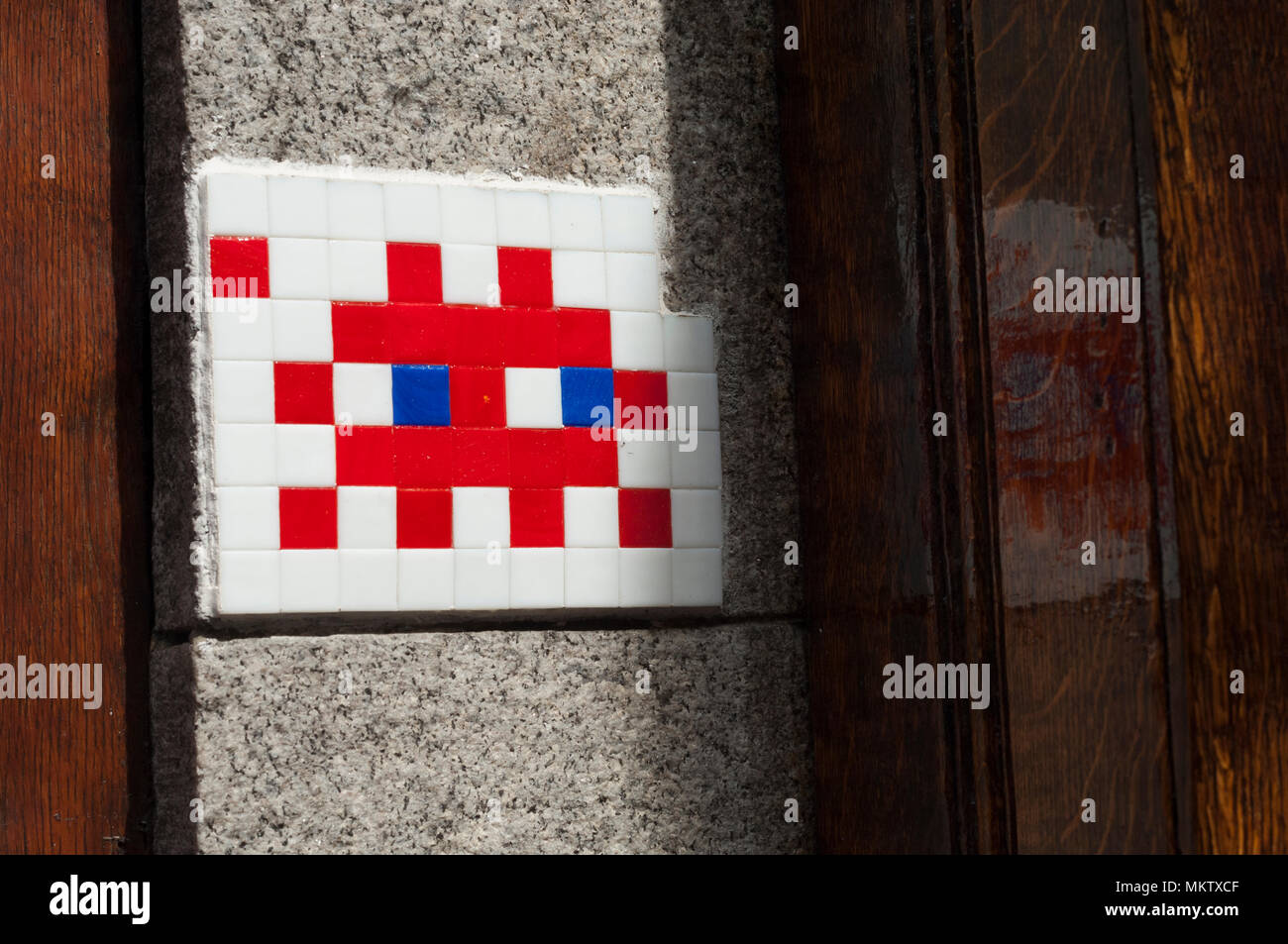 A mosaic by ’Invader’ well-known French street artist, whose street ...