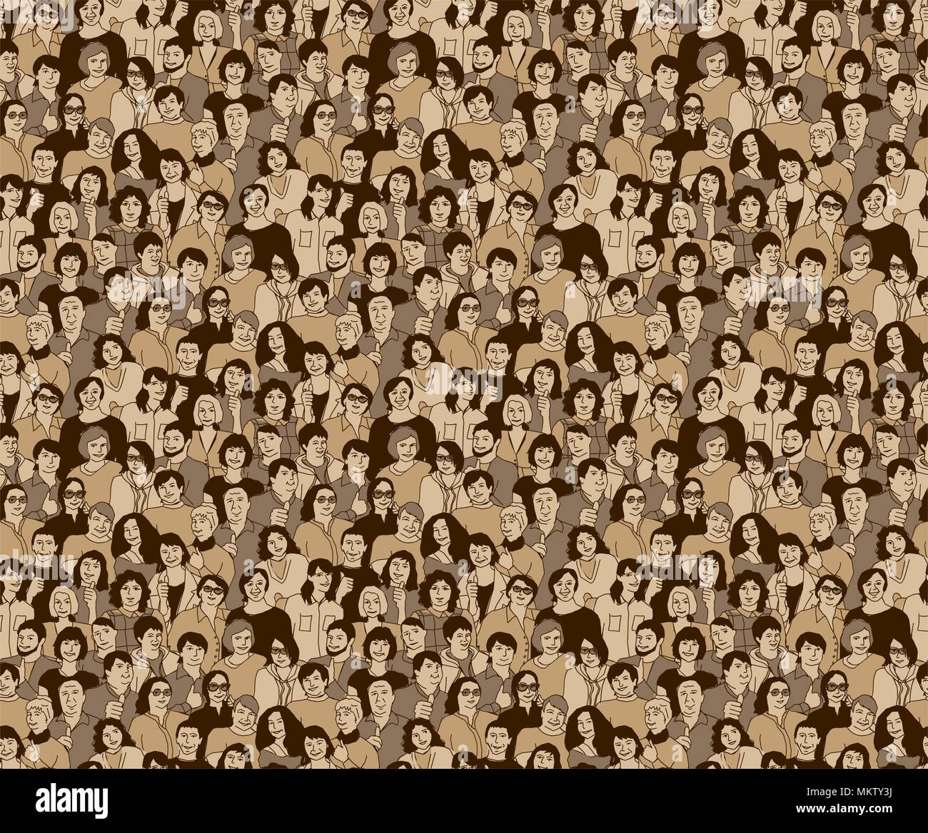 Crowd of people thumbs up hi-res stock photography and images - Alamy