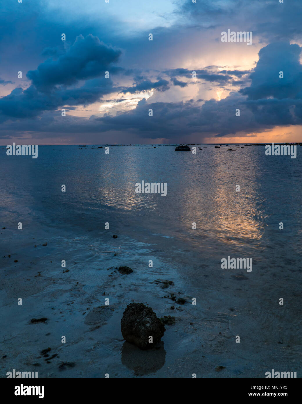 Sunset on the beach on Mauritius island Stock Photo - Alamy