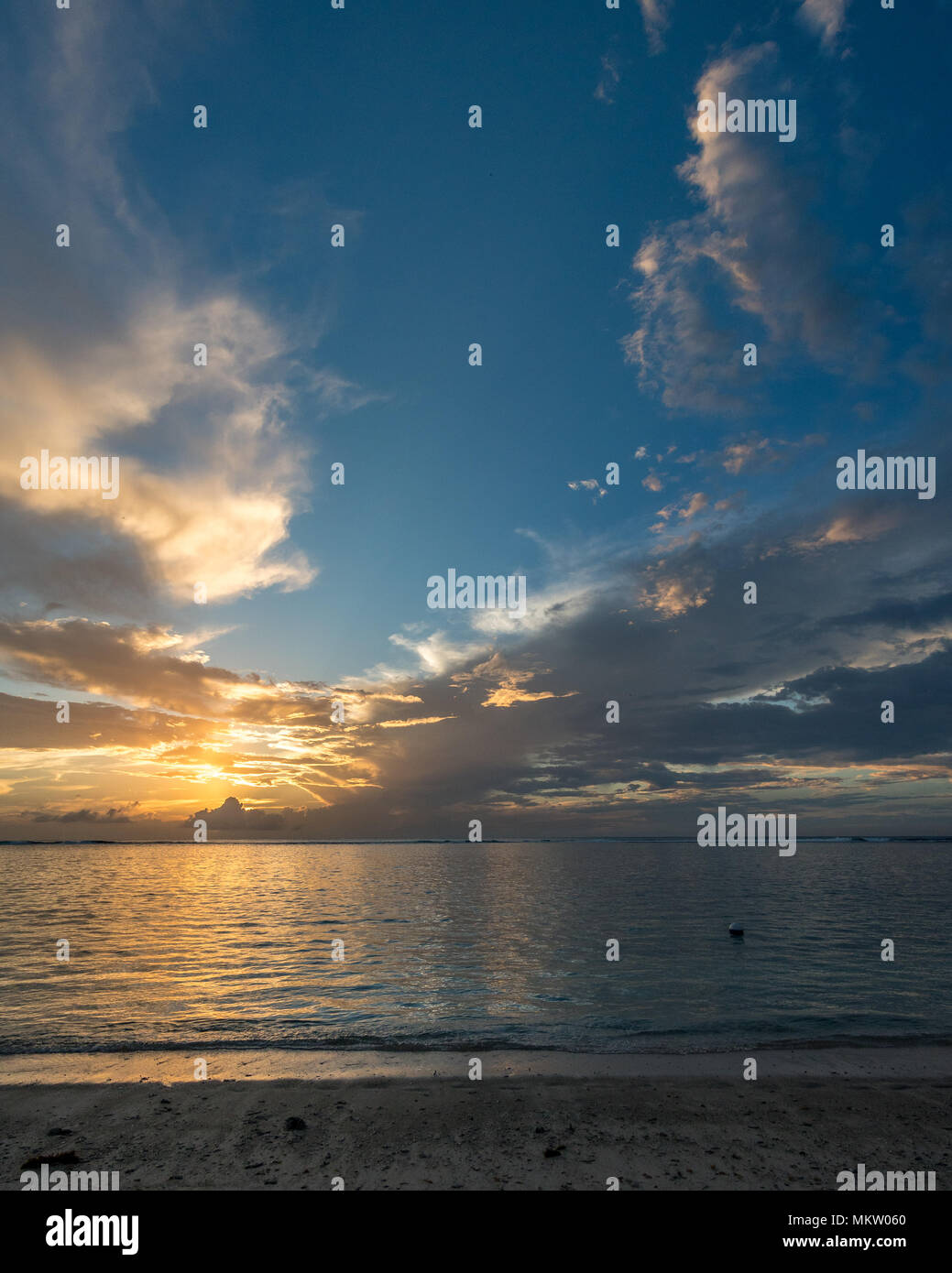 Sunset on the beach on Mauritius island Stock Photo - Alamy