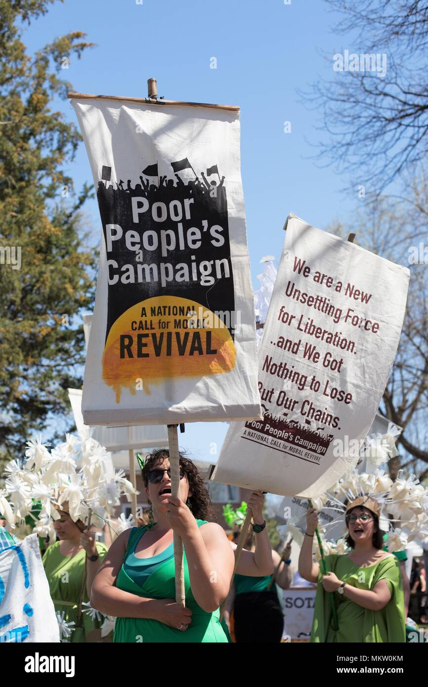 Supporters of the Poor People's Campaign at the May Day parade and ...