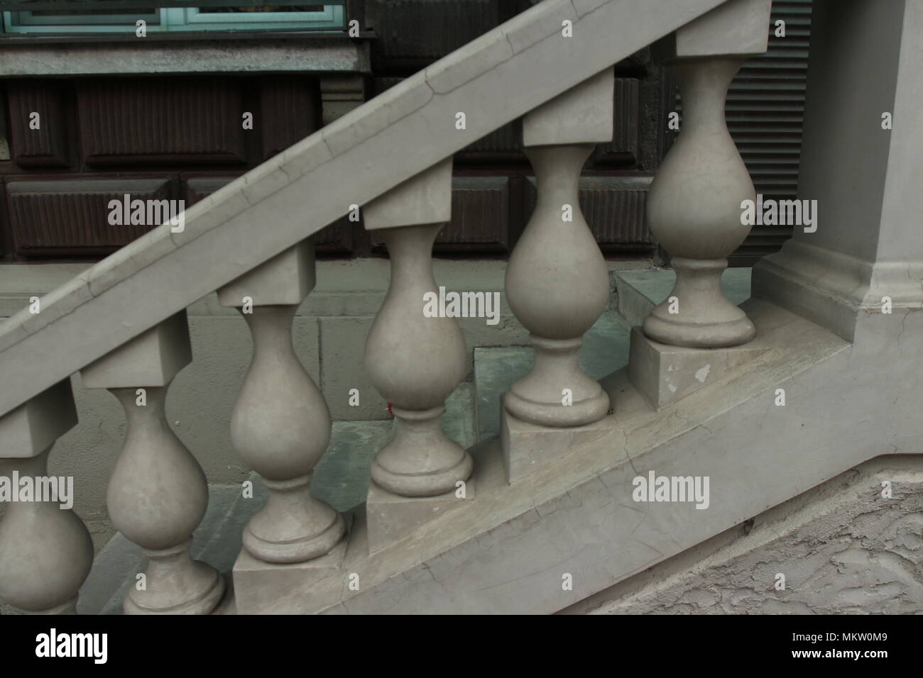 old stone balusters staircase handrail close-up Stock Photo - Alamy