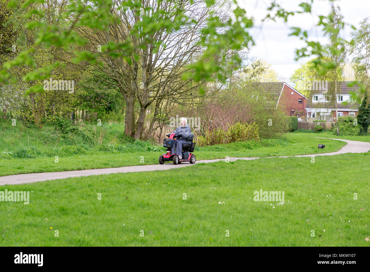 Women on a mobility scooter hi-res stock photography and images - Alamy