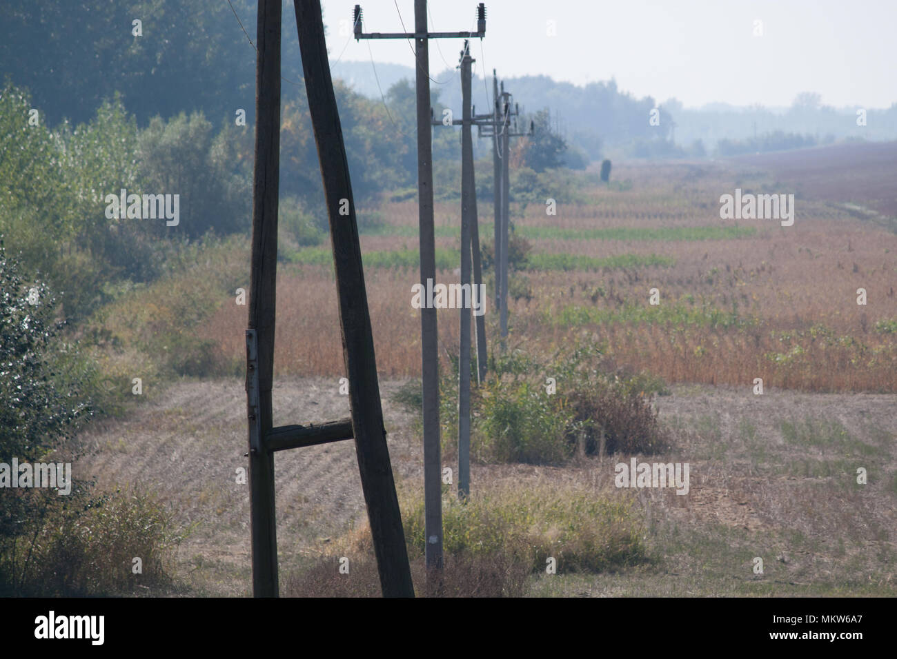 Power poles fence hi-res stock photography and images - Alamy