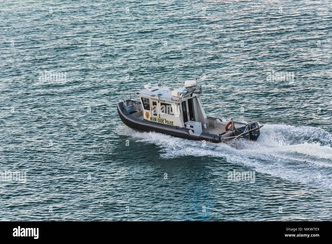 A Miami Dade Police Boat in Biscayne Bay Stock Photo - Alamy
