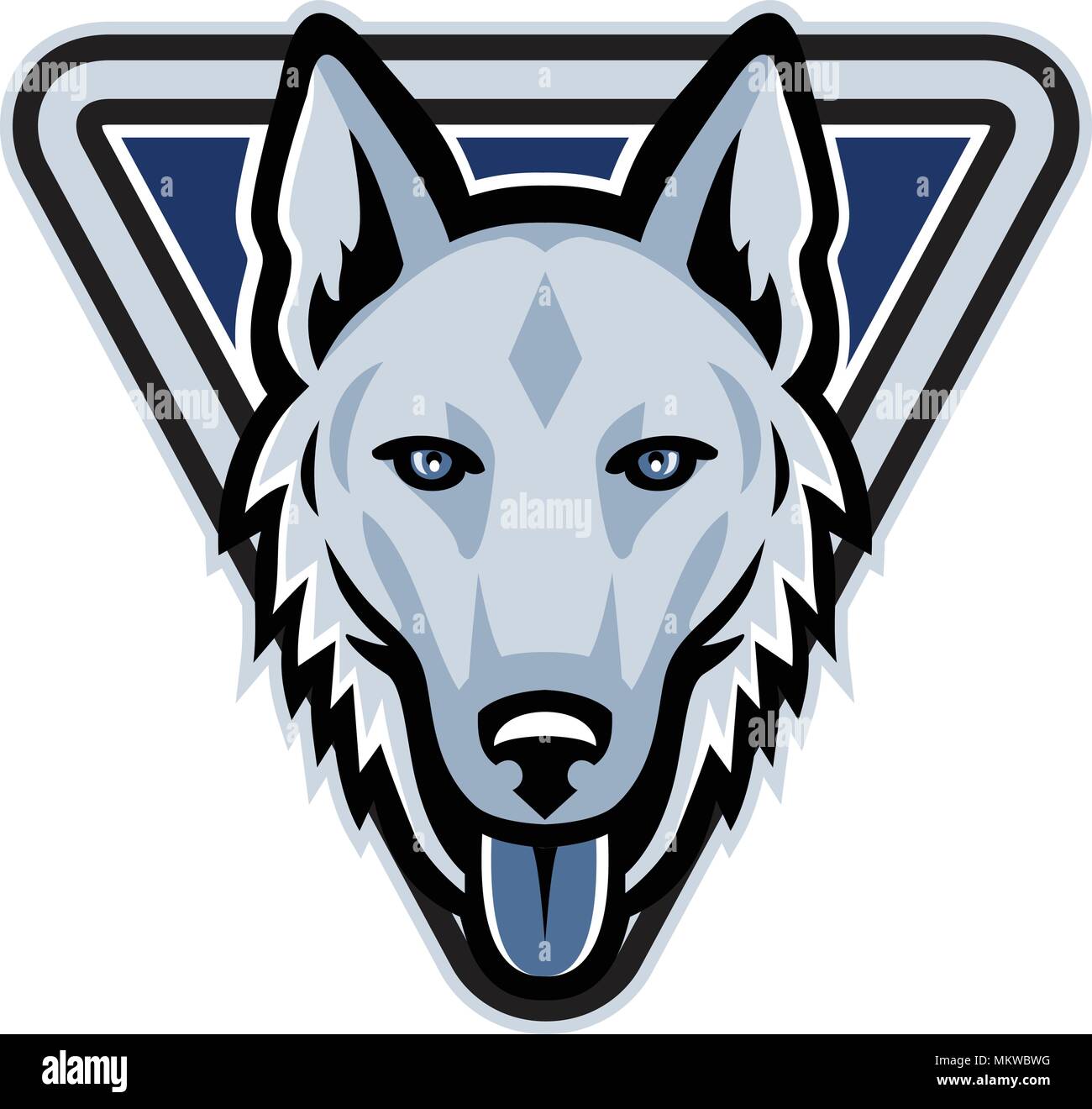 Mascot icon illustration of head of a police dog, Alsatian wolf dog or ...