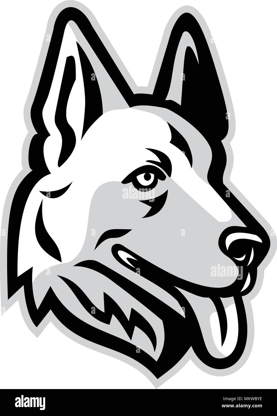 Alsatian head Stock Vector Images - Alamy