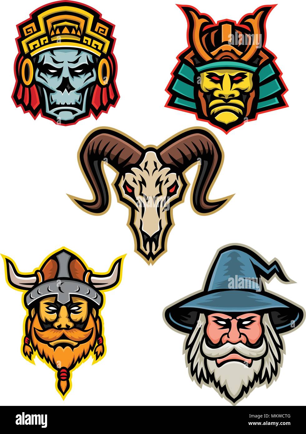 Aztec Warrior Skeleton Drawing