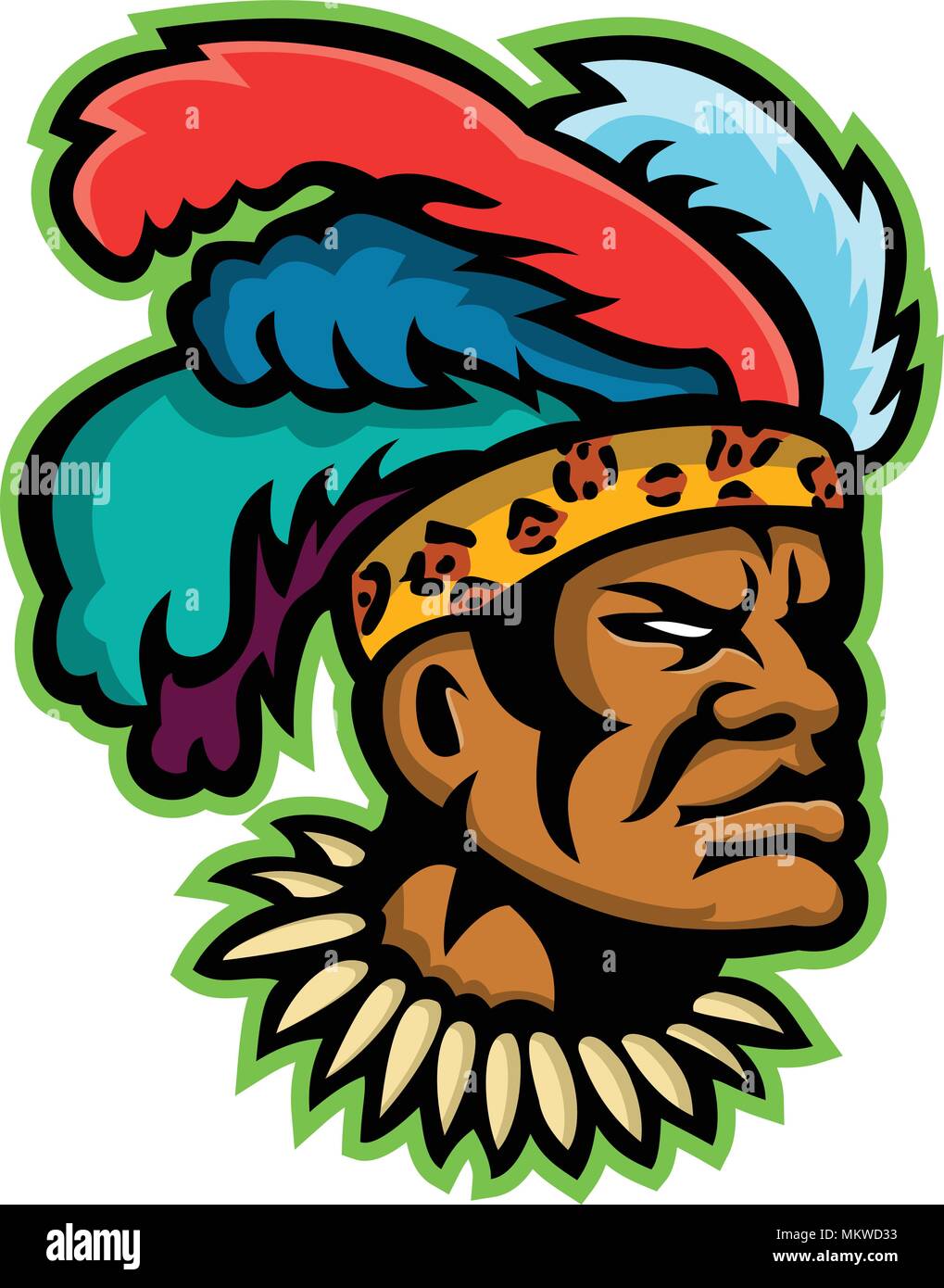 African Zulu Warrior Drawing