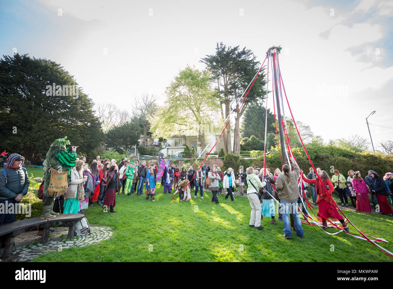 Beltane celebrations on May Day in Glastonbury to celebrate the coming ...
