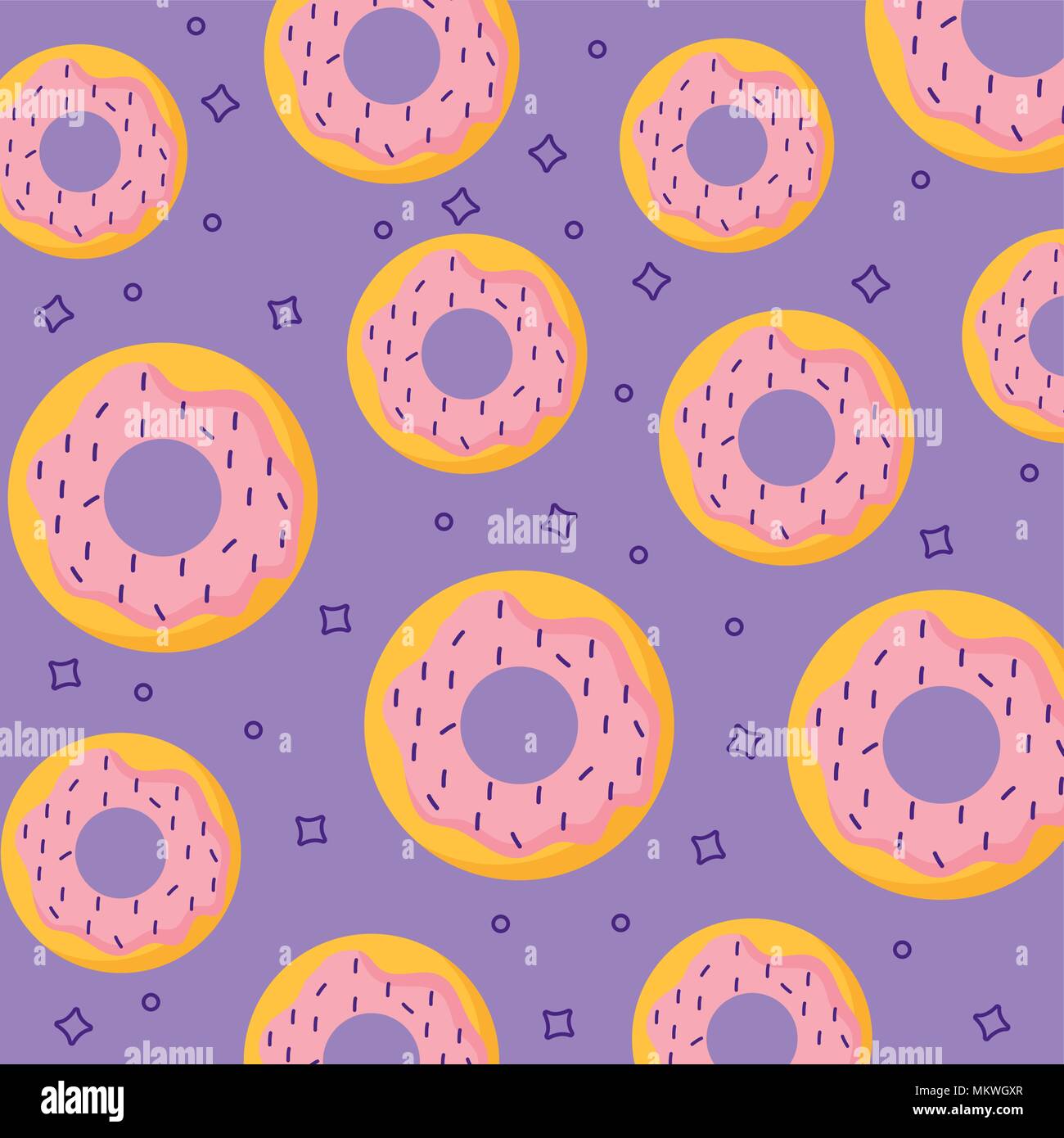 background with donuts pattern, colorful design. vector illustration ...
