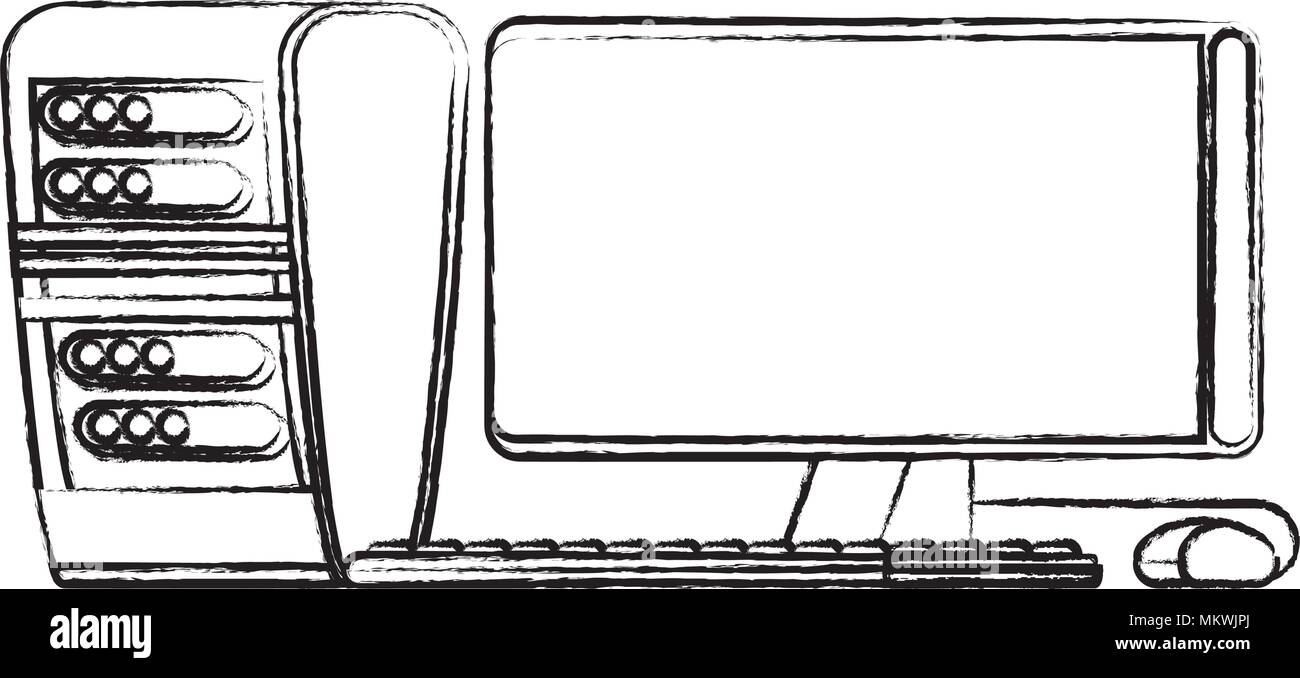 computer icon over white background, vector illustration Stock Vector ...