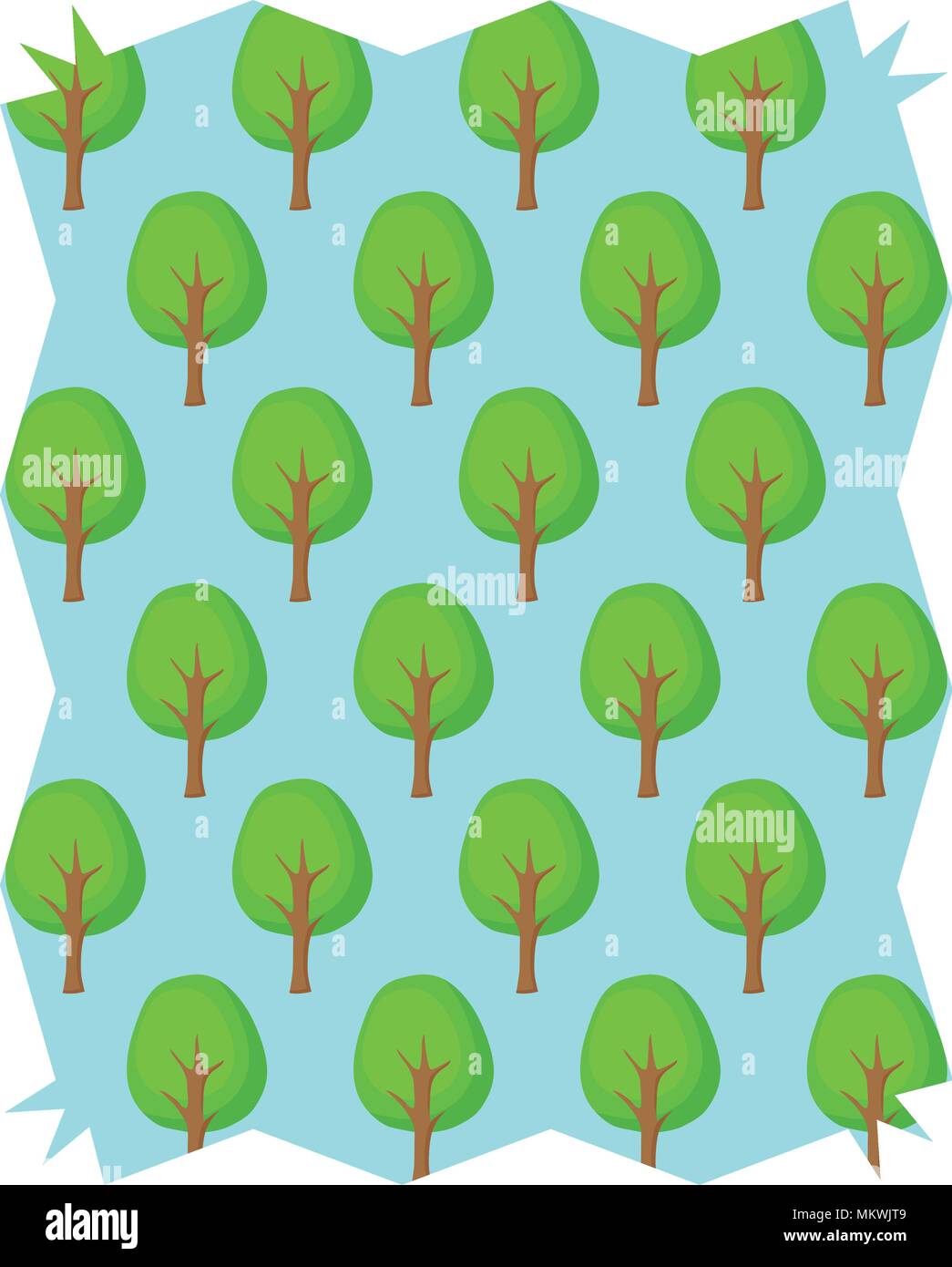 abstract frame with trees pattern over white background, colorful ...