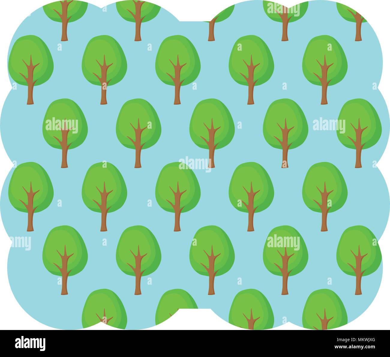 arabic frame with trees pattern over white background, colorful design ...