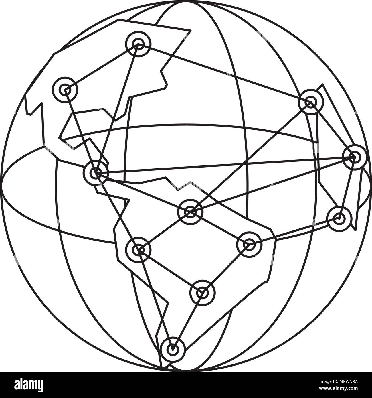 global sphere icon over white background, vector illustration Stock ...