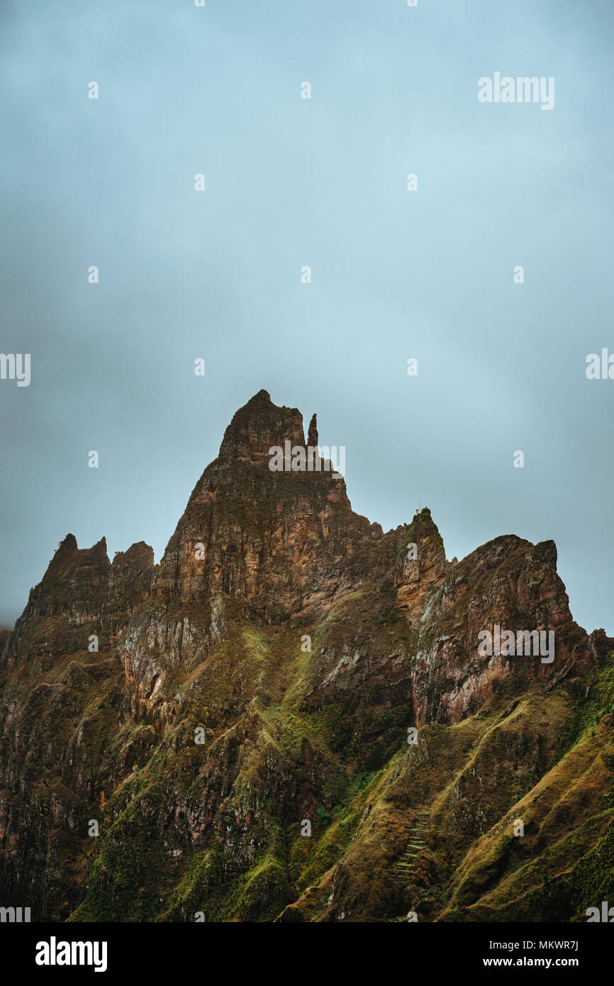 Amazing mountain sharp top shape overgrown with verdant grass. Xo-Xo ...
