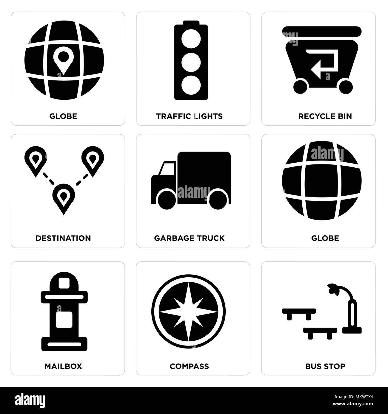 Bus stop and post box Stock Vector Images - Alamy