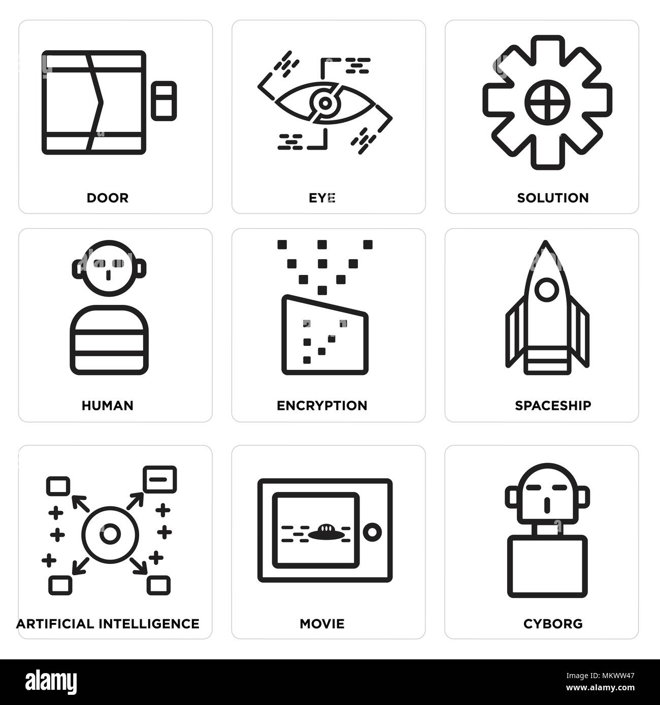 Artificial intelligence film set Stock Vector Images - Alamy