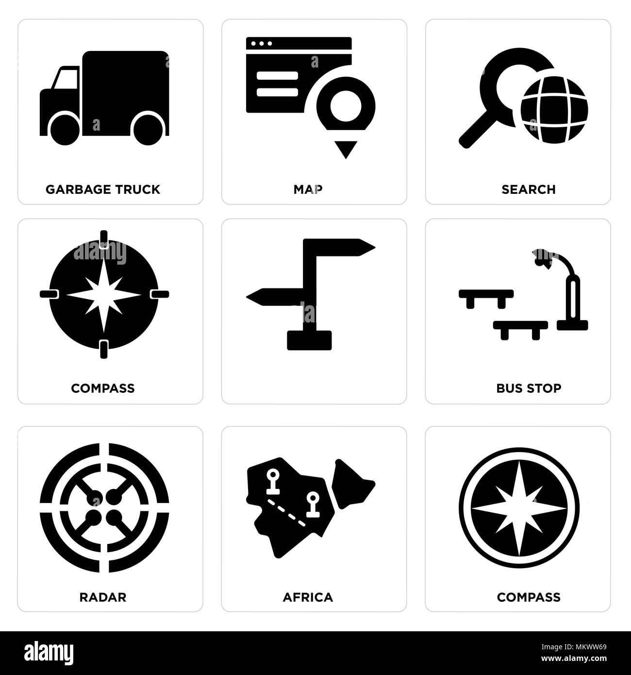 Waste truck africa Stock Vector Images - Alamy