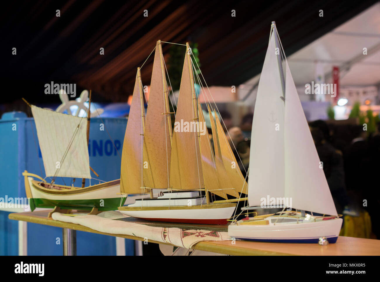 Set of small colorful model sailboats Stock Photo - Alamy