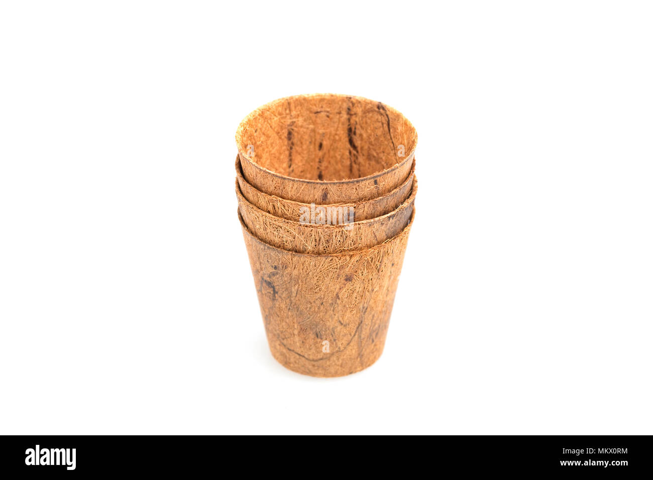 natural pot for plant, isolated on white Stock Photo - Alamy