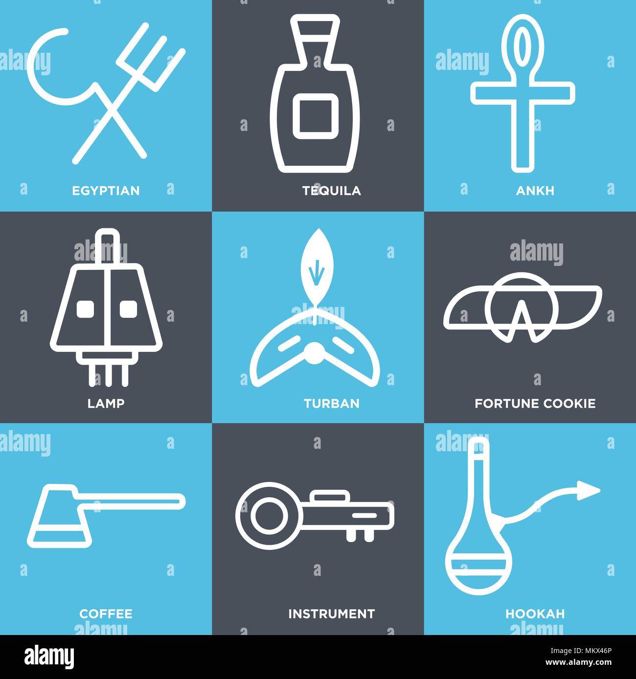 Egyptian musical instruments Stock Vector Images - Alamy