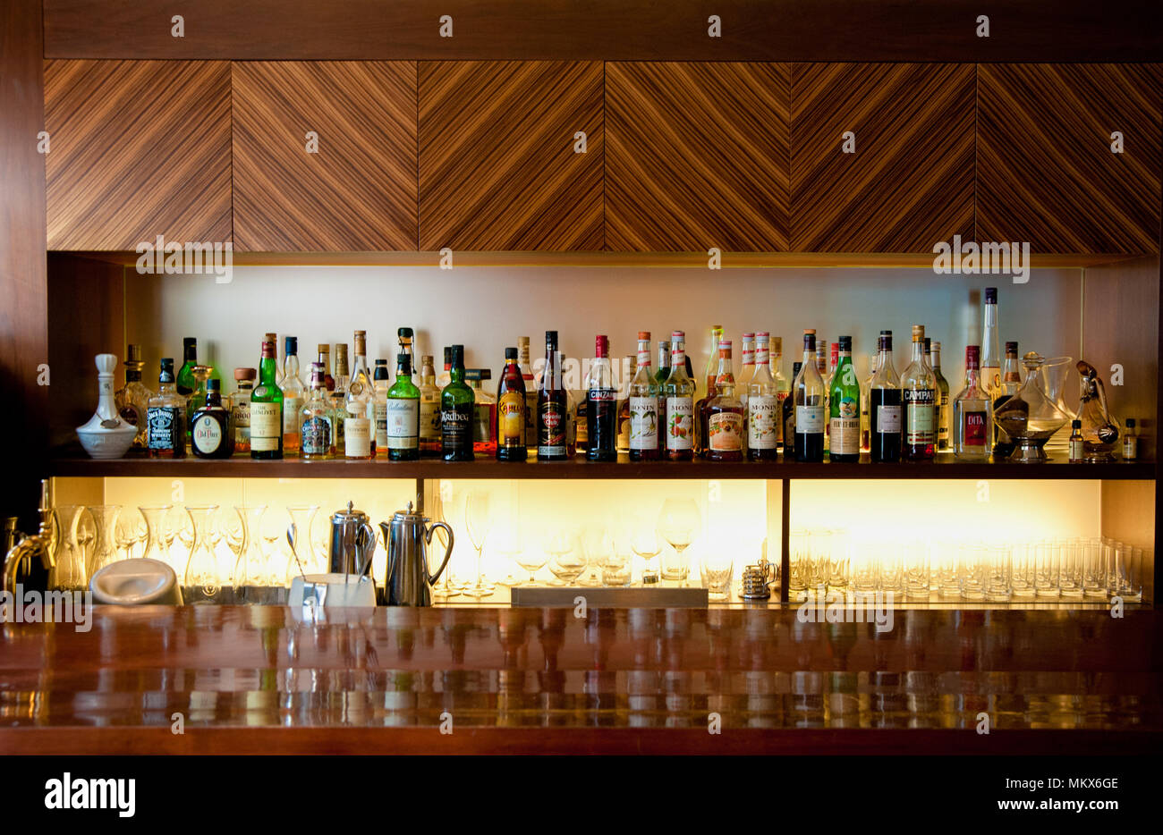 Decorations at the Bar around Yokohama, Japan. Many things are used as ...