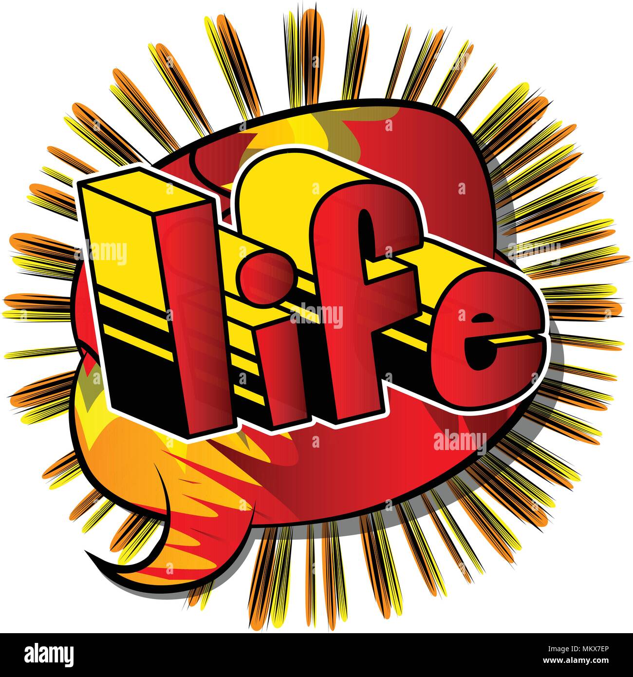 Life - Comic book style phrase on abstract background Stock Vector ...
