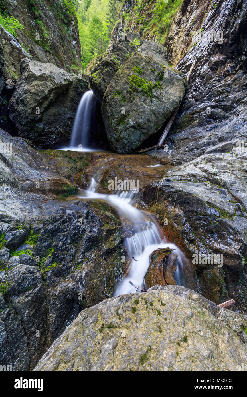 Landscape with Valea lui Stan canyon and river in Romania Stock Photo ...