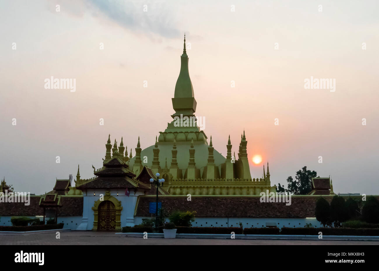 The Pha That Luang at Sunrise. The Pha That Luang is the most important ...