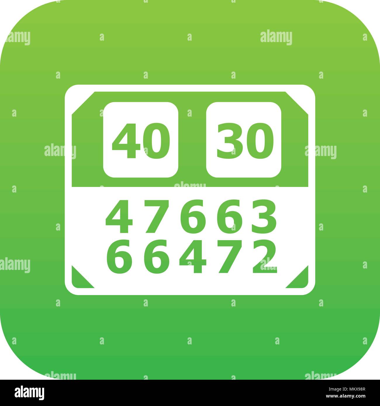 Match score board icon green vector Stock Vector Image & Art - Alamy
