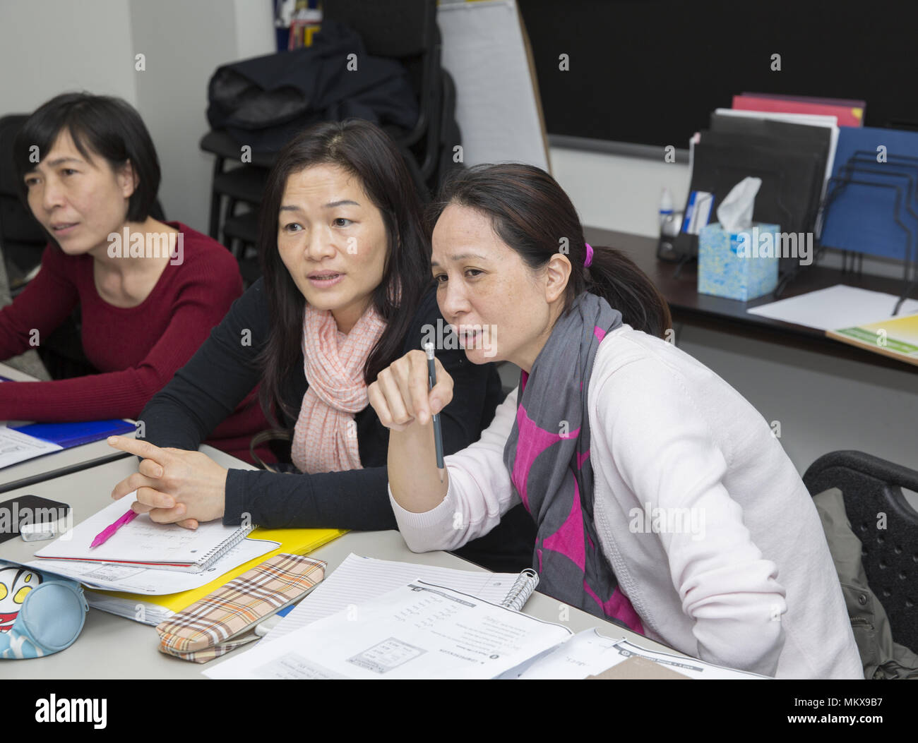 English as a second language class for recent immigrants to New York ...