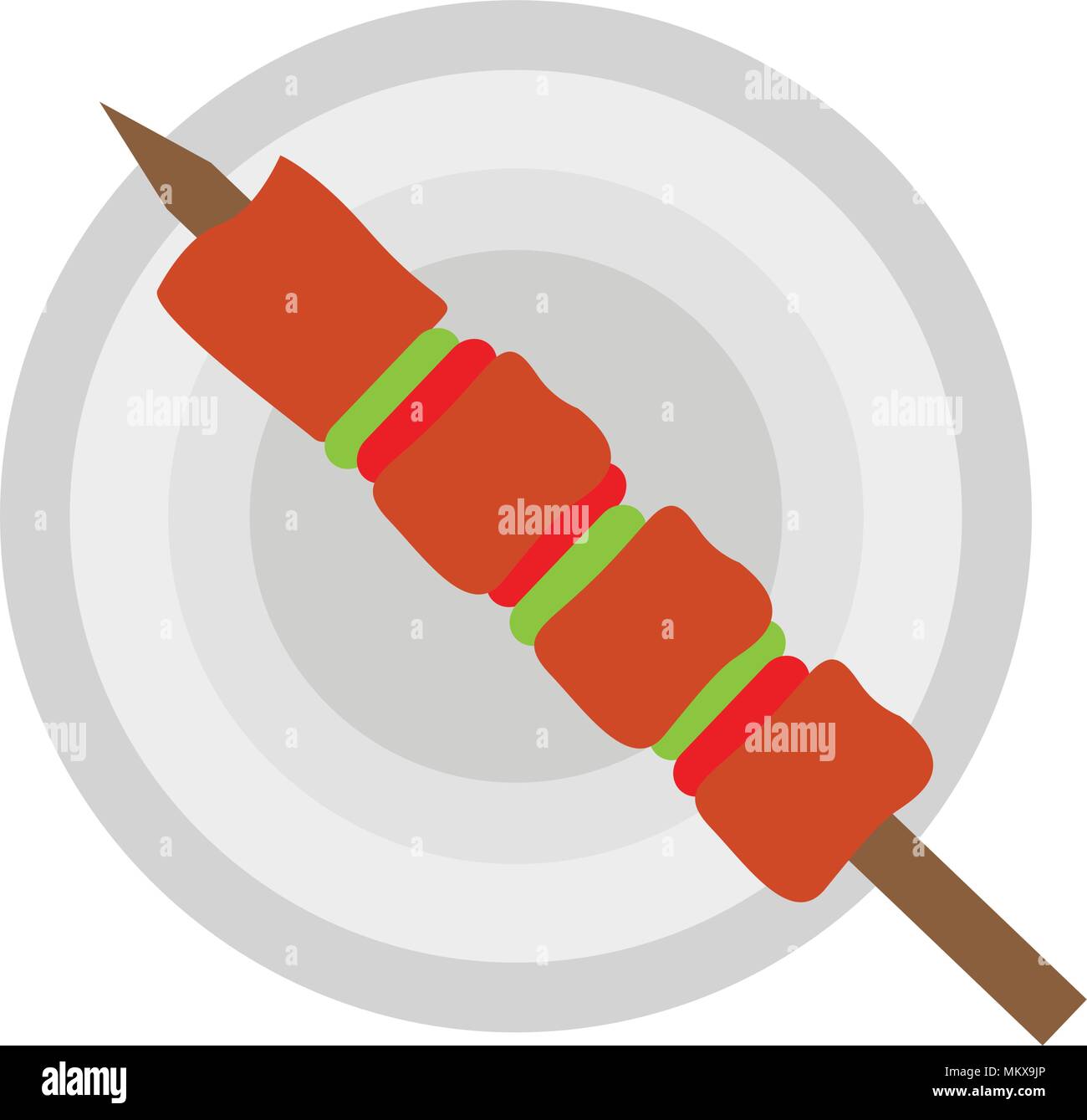 Brochette kebab chicken beef pork Stock Vector Images - Alamy