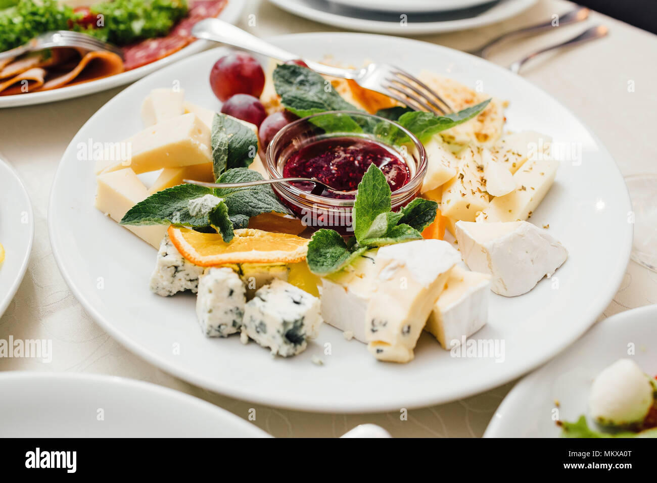 Food appetizers on restaurant table hi-res stock photography and images ...