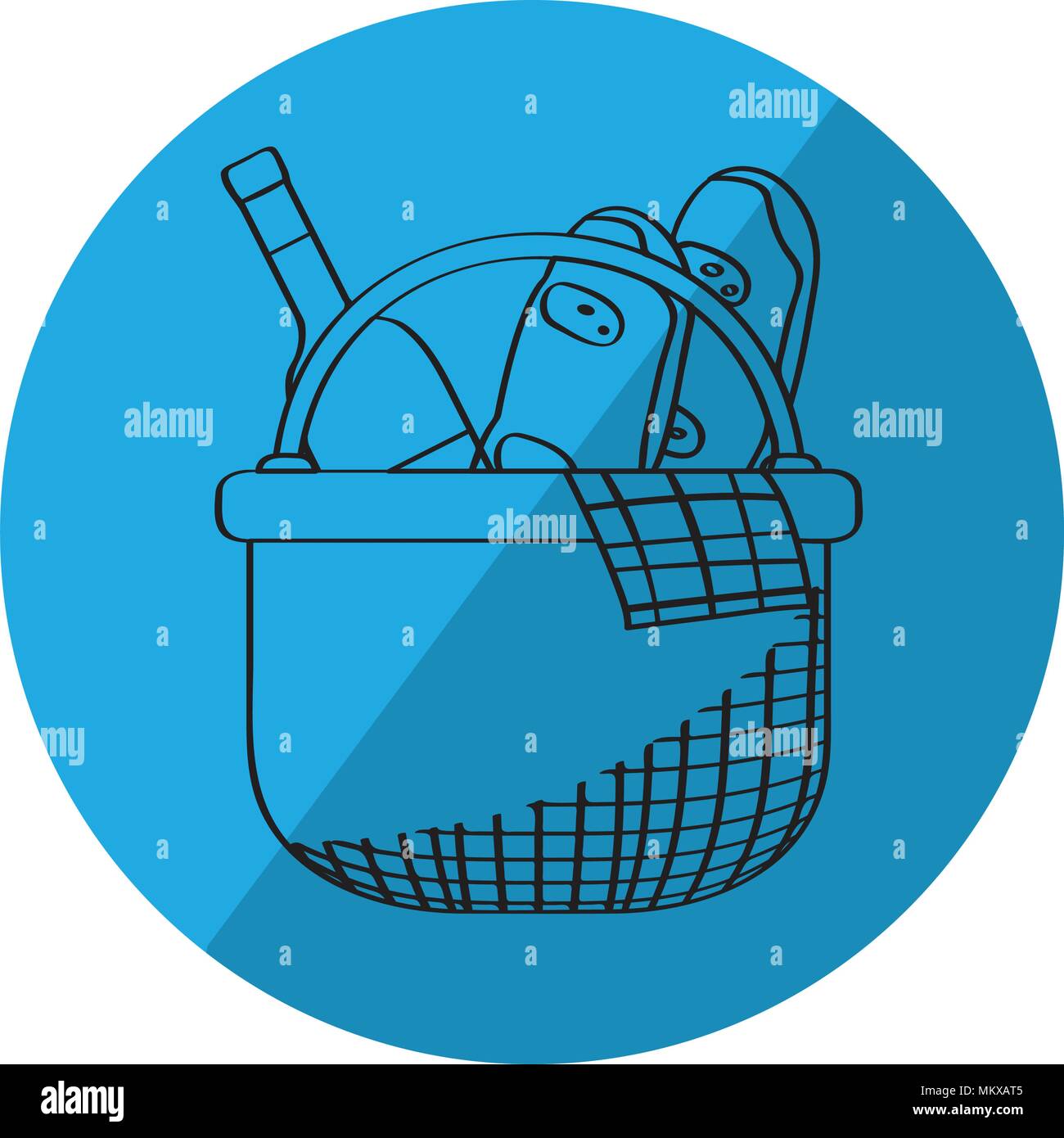 Sketch of a picnic basket on a label Stock Vector Image & Art - Alamy