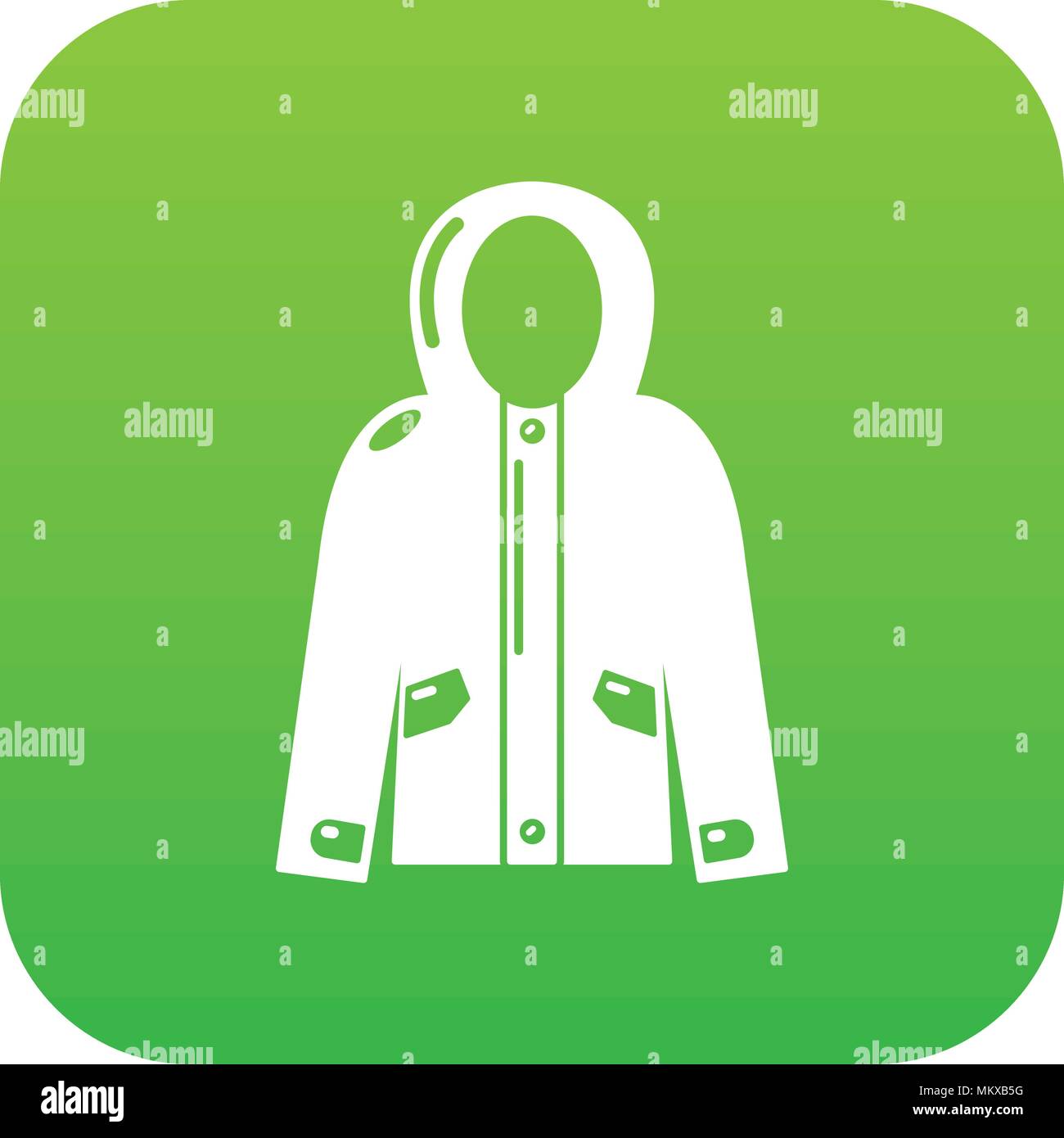 Hooded jacket icon green vector Stock Vector Image & Art - Alamy