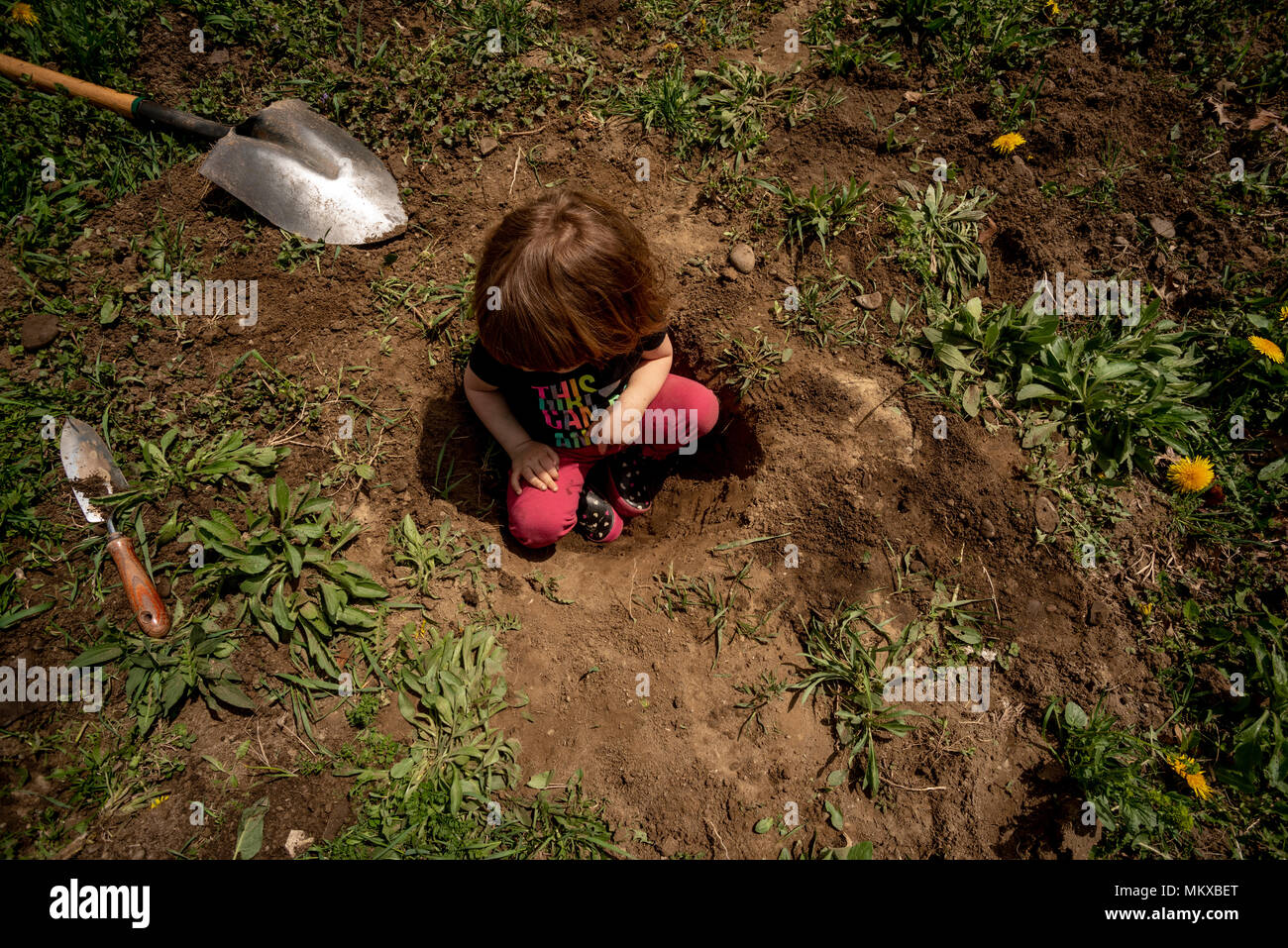 Children digging in dirt hi-res stock photography and images - Alamy
