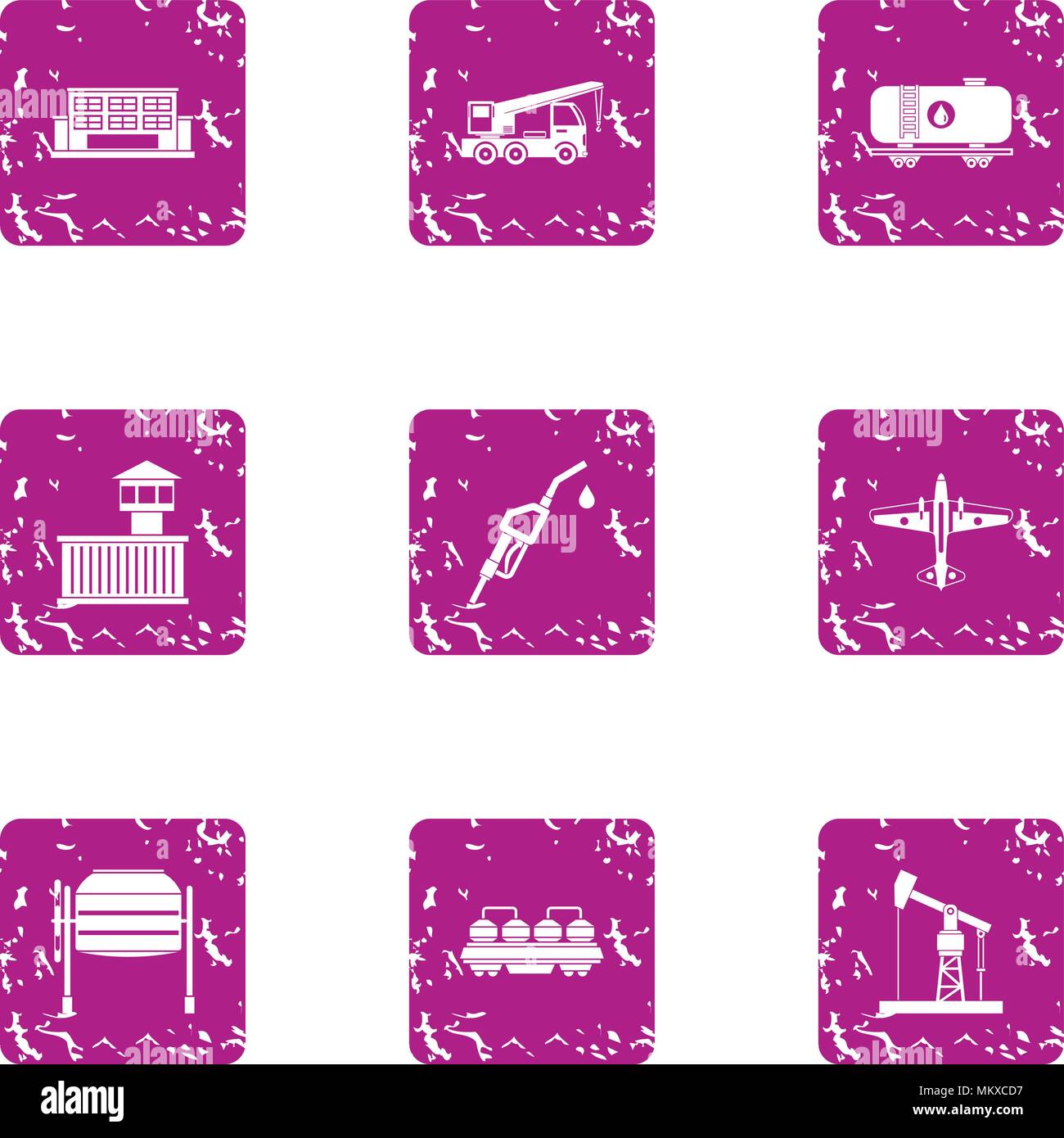 Refueling icons set, grunge style Stock Vector Image & Art - Alamy