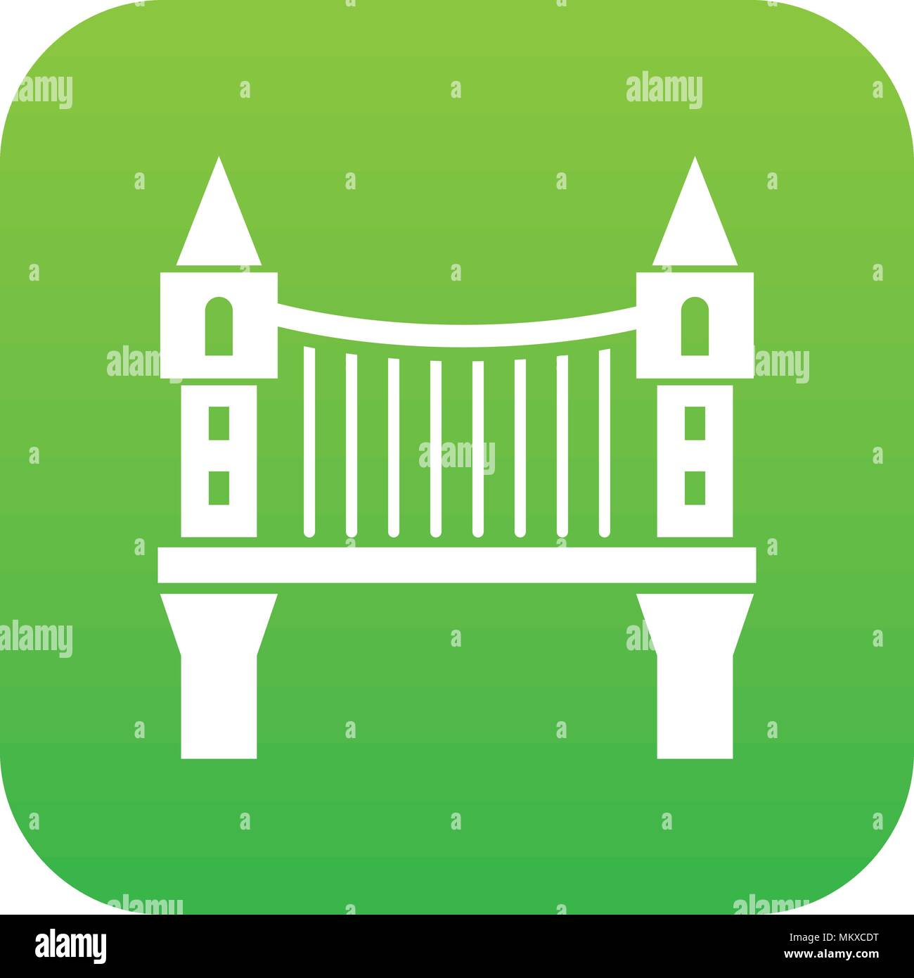 Tower bridge icon green vector Stock Vector Image & Art - Alamy
