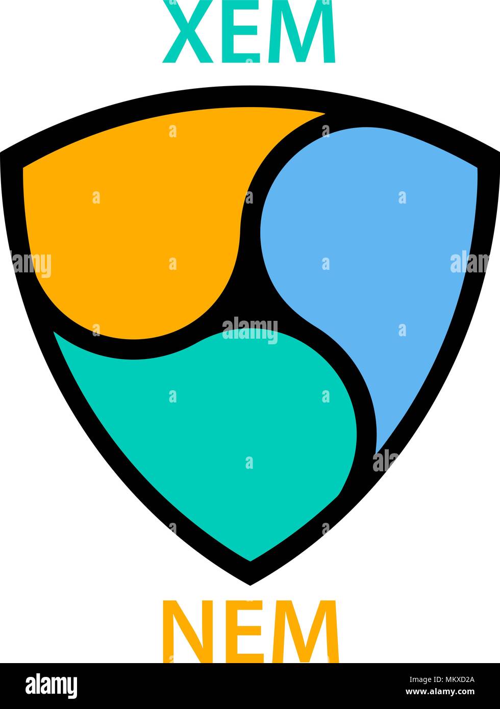 NEM cryptocurrency blockchain icon. Virtual electronic, internet money ...