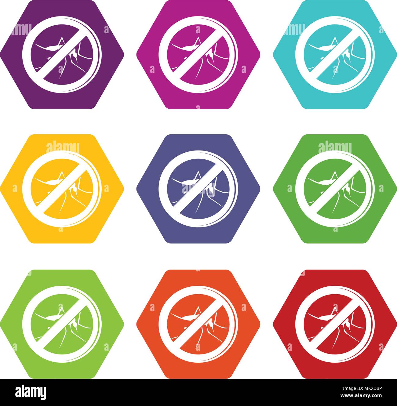 No mosquito icons set 9 vector Stock Vector Image & Art - Alamy