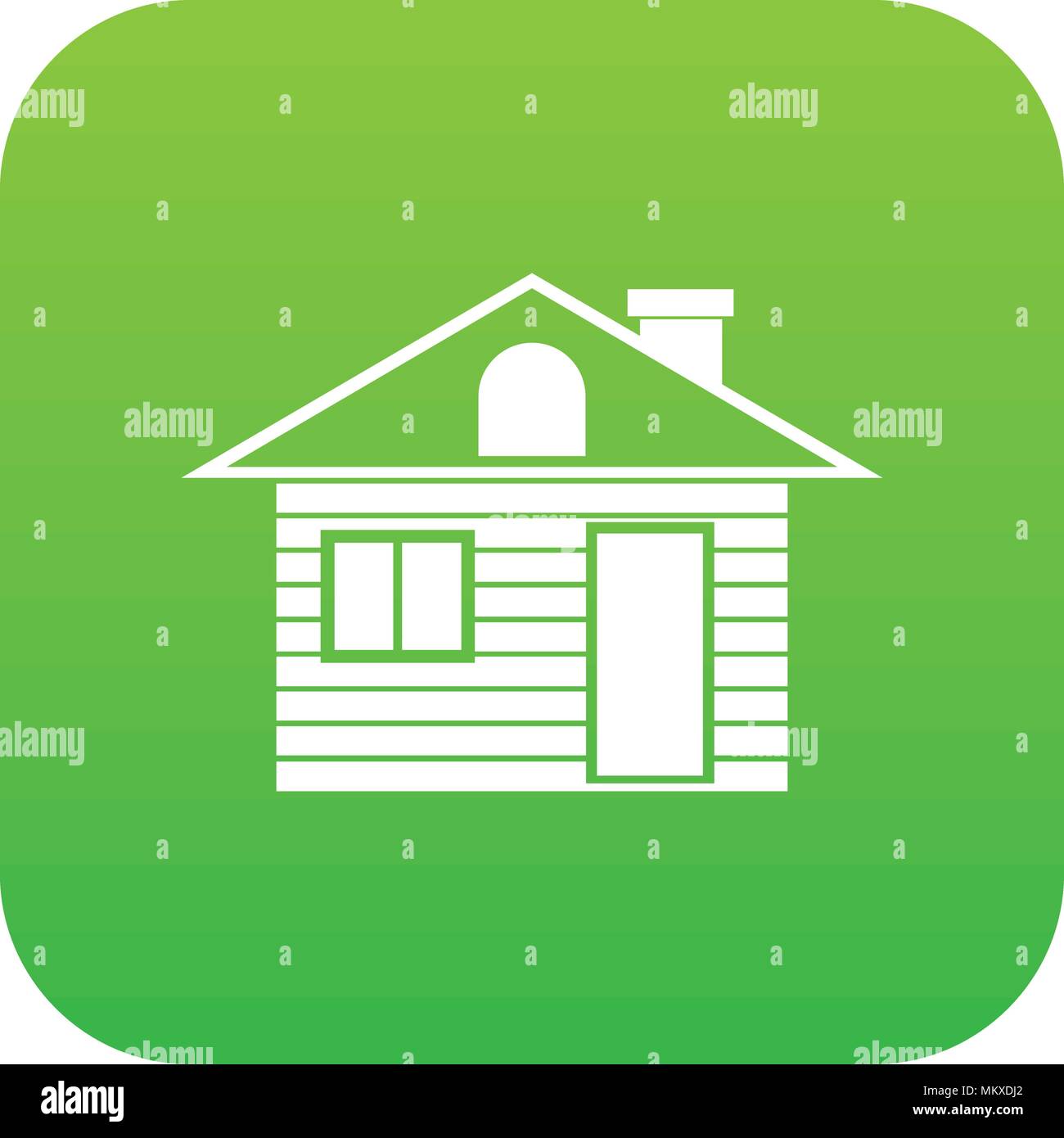 Wooden log house icon digital green Stock Vector Image & Art - Alamy